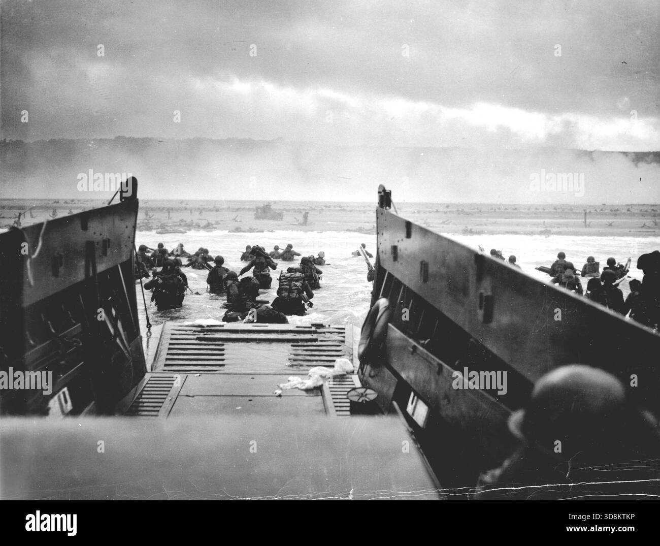 WWII landing A LCVP (Landing Craft, Vehicle, Personnel) from the U.S ...