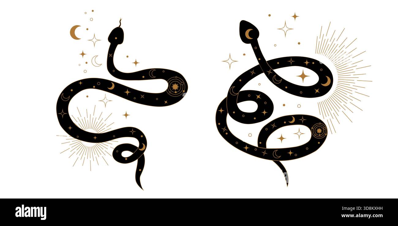 Kundalini serpent set with sacred geometry patterns representing ...