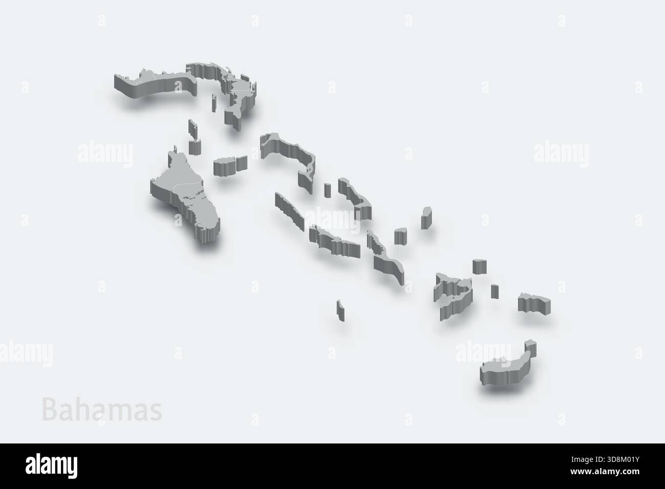 Bahamas 3d isometric map with borders regions Stock Vector Image & Art ...