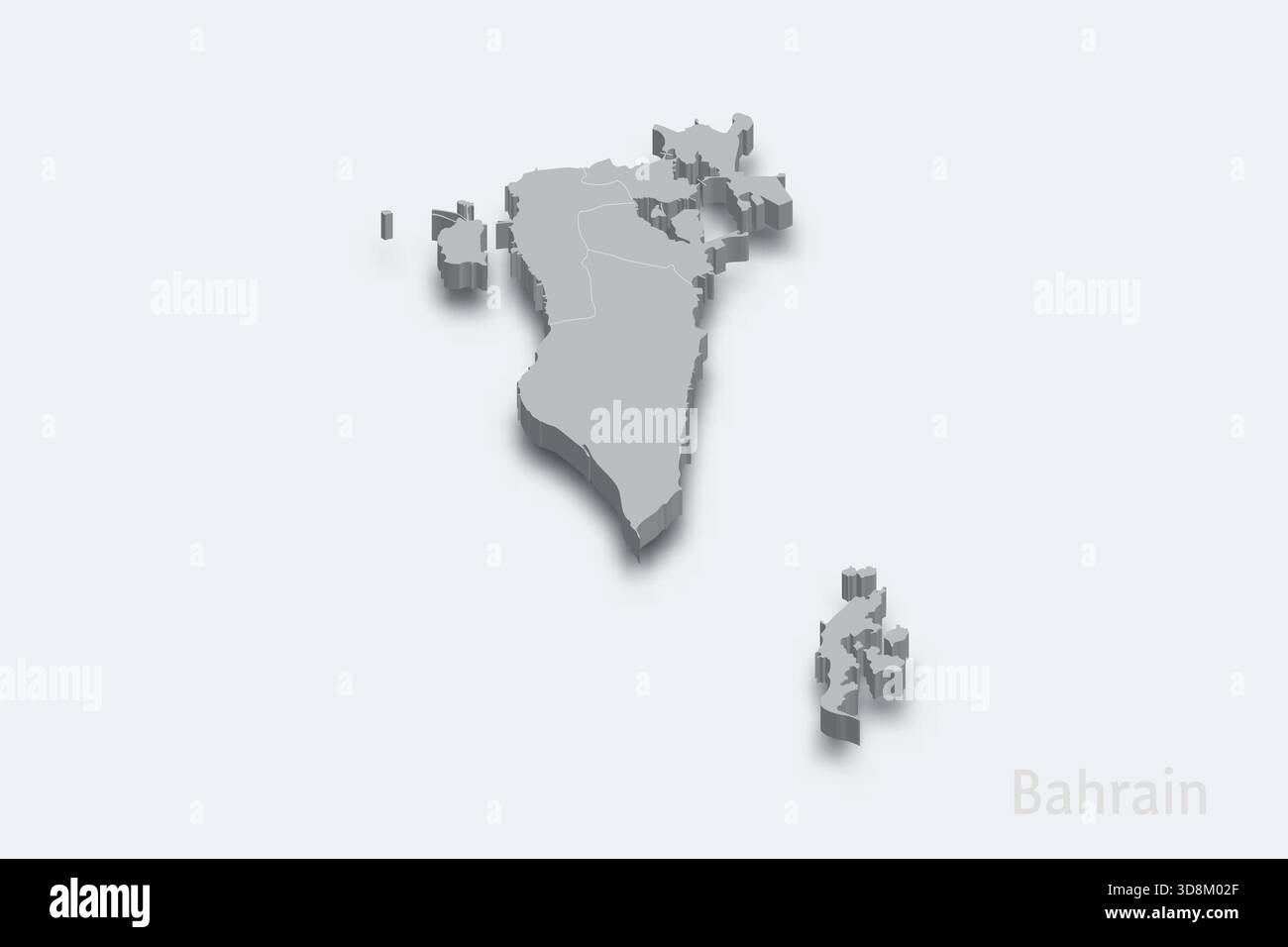Bahrain 3d isometric map with borders regions Stock Vector Image & Art ...