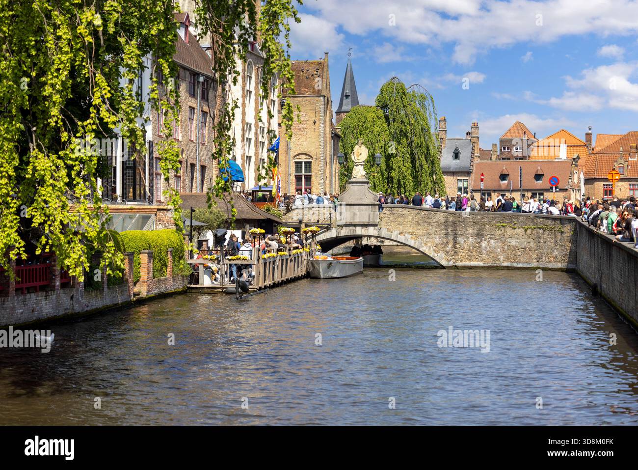 Bruges, Belgium - May 19, 2023: Crowd of people on the boulevard by the ...