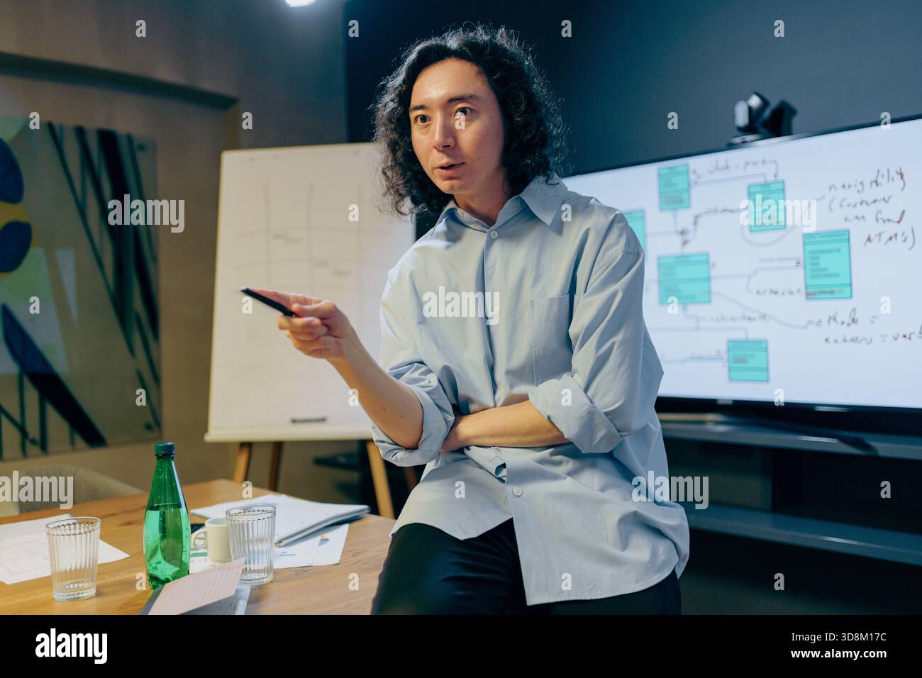 professional presenting with visuals, trustworthy asian expert sharing ...
