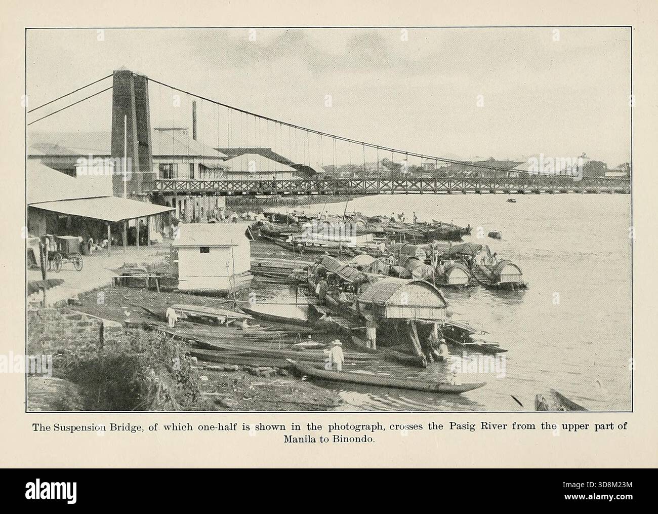 The Suspension Bridge, of which one-half is shown in the photograph ...