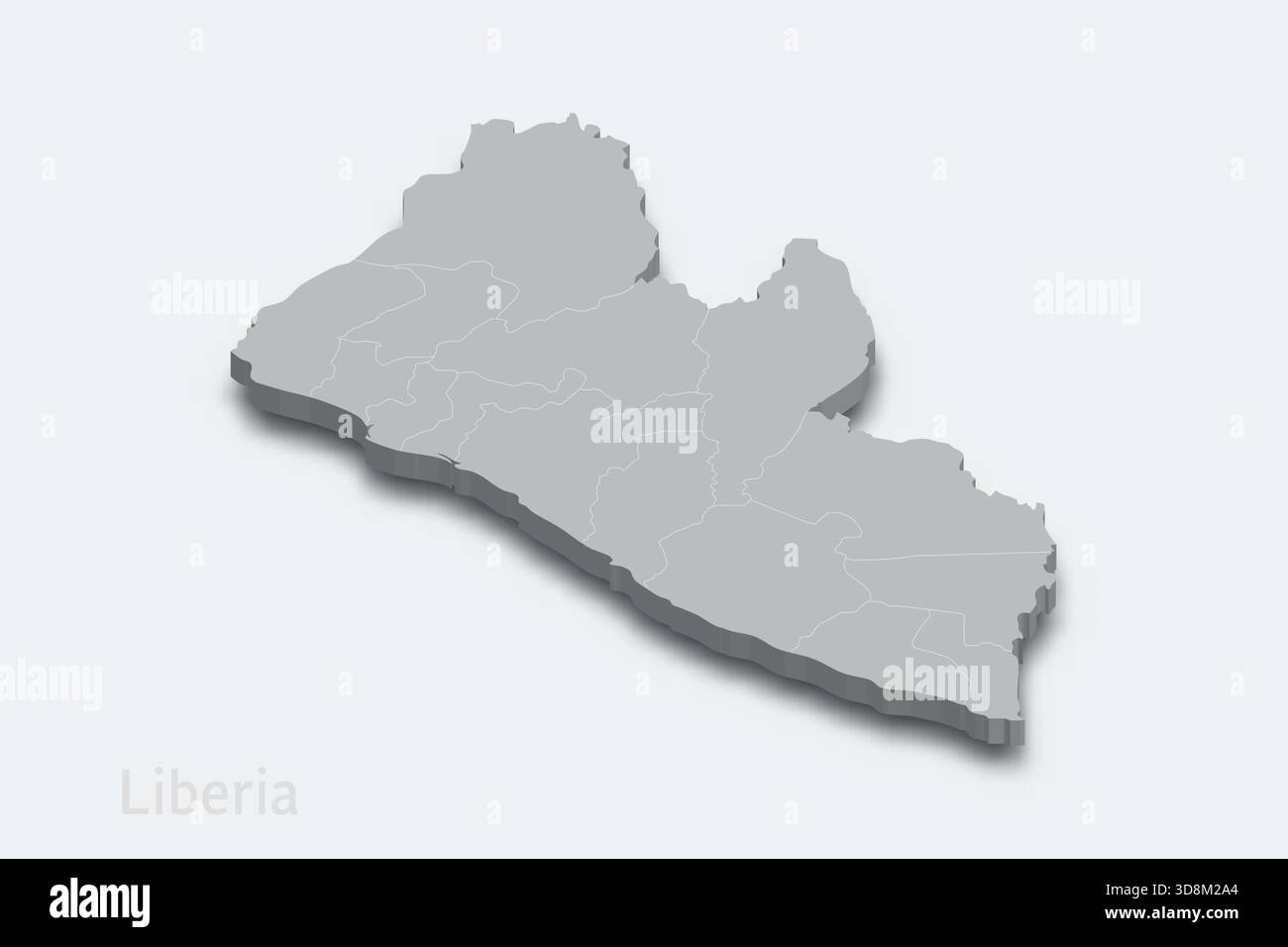 Liberia political map administrative Stock Vector Images - Alamy