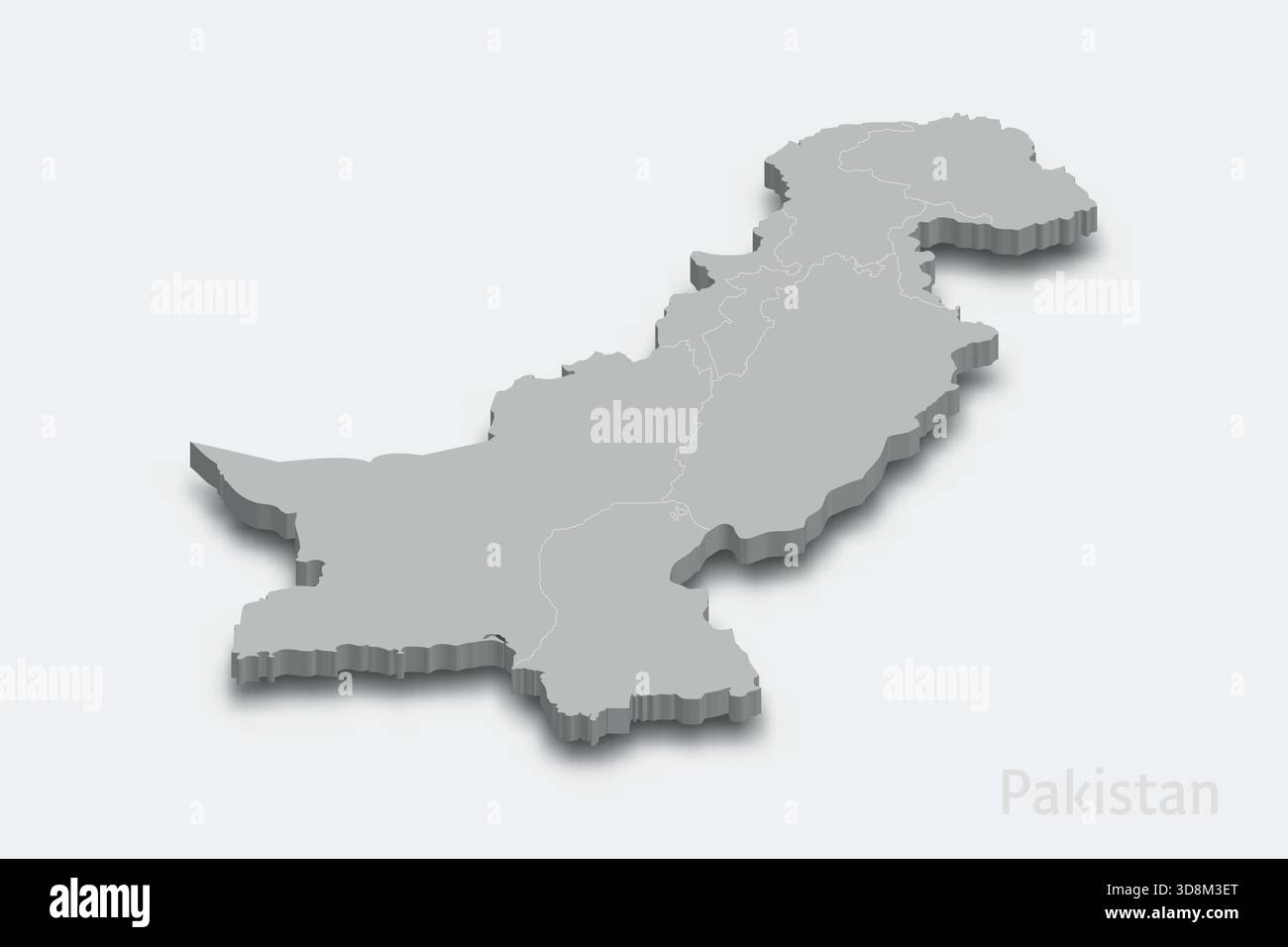 Pakistan 3d isometric map with borders regions Stock Vector Image & Art ...
