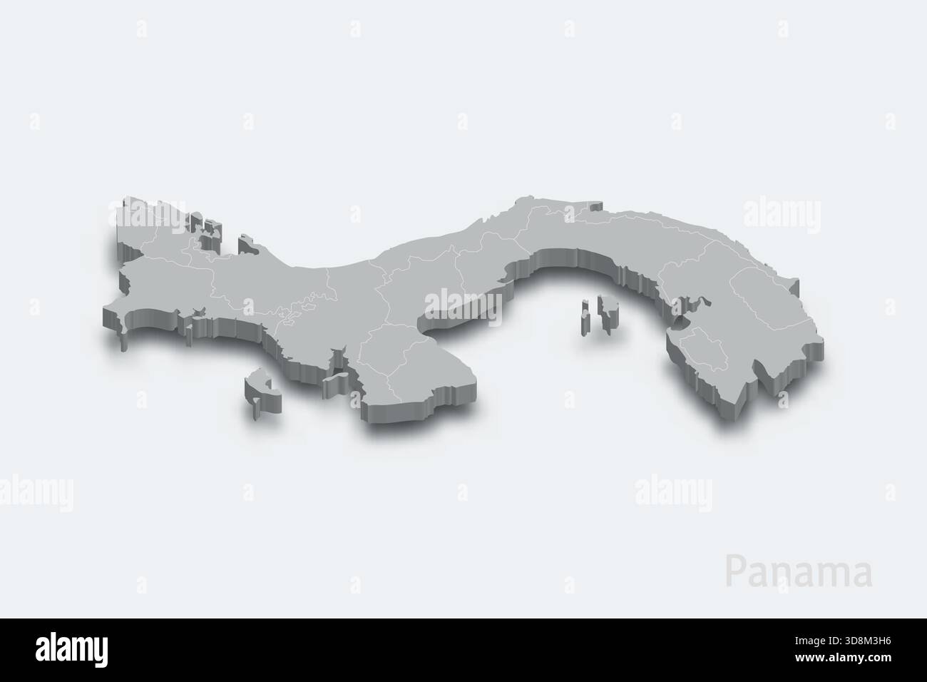 Panama 3d isometric map with borders regions Stock Vector Image & Art ...