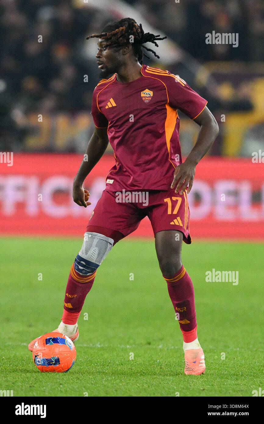 Olimpico Stadium, Rome, Italy - Manu Kone of AS Roma during Serie A ...