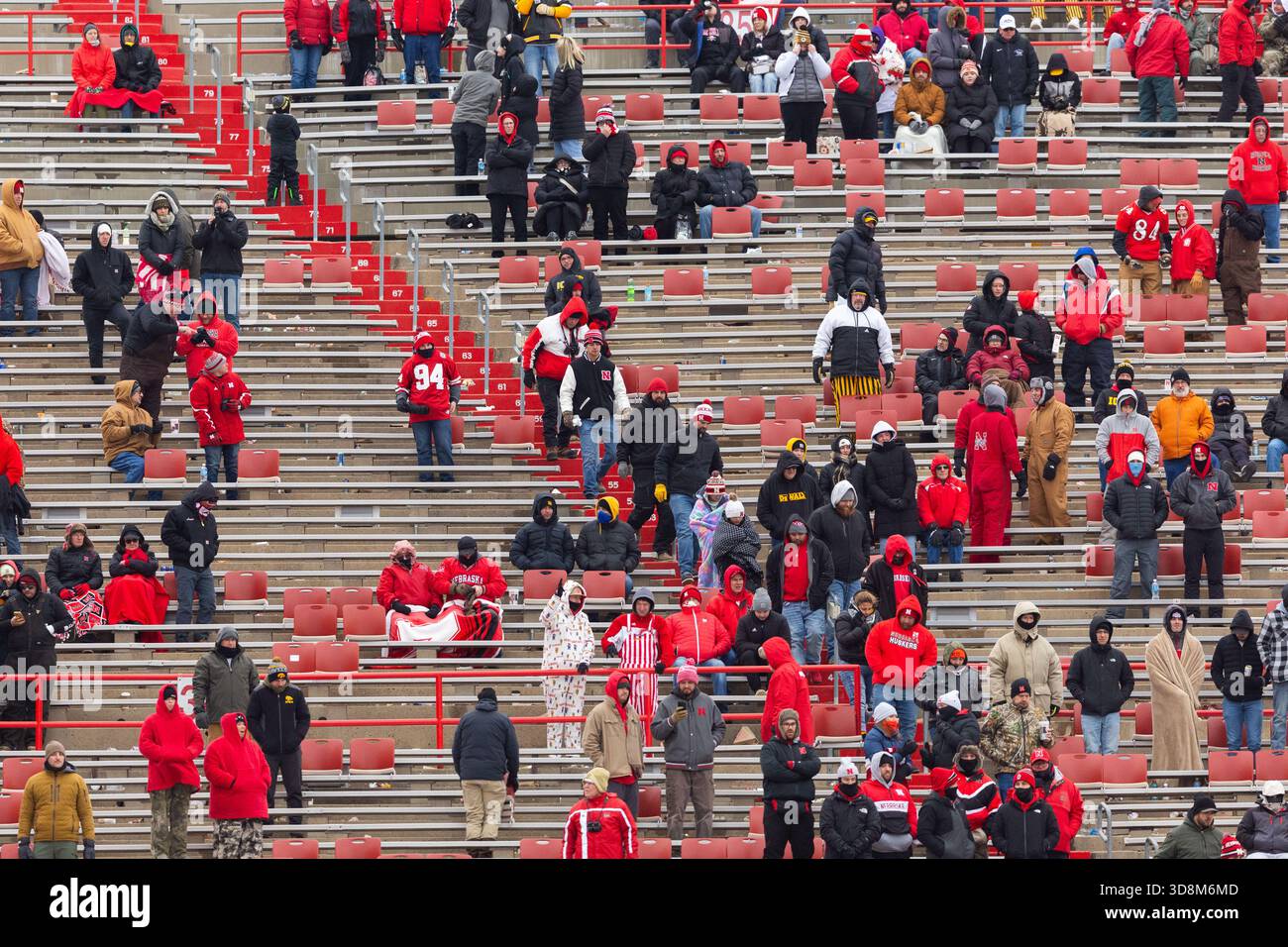 Nebraska fans head for the exit with more than six minutes remaining in ...