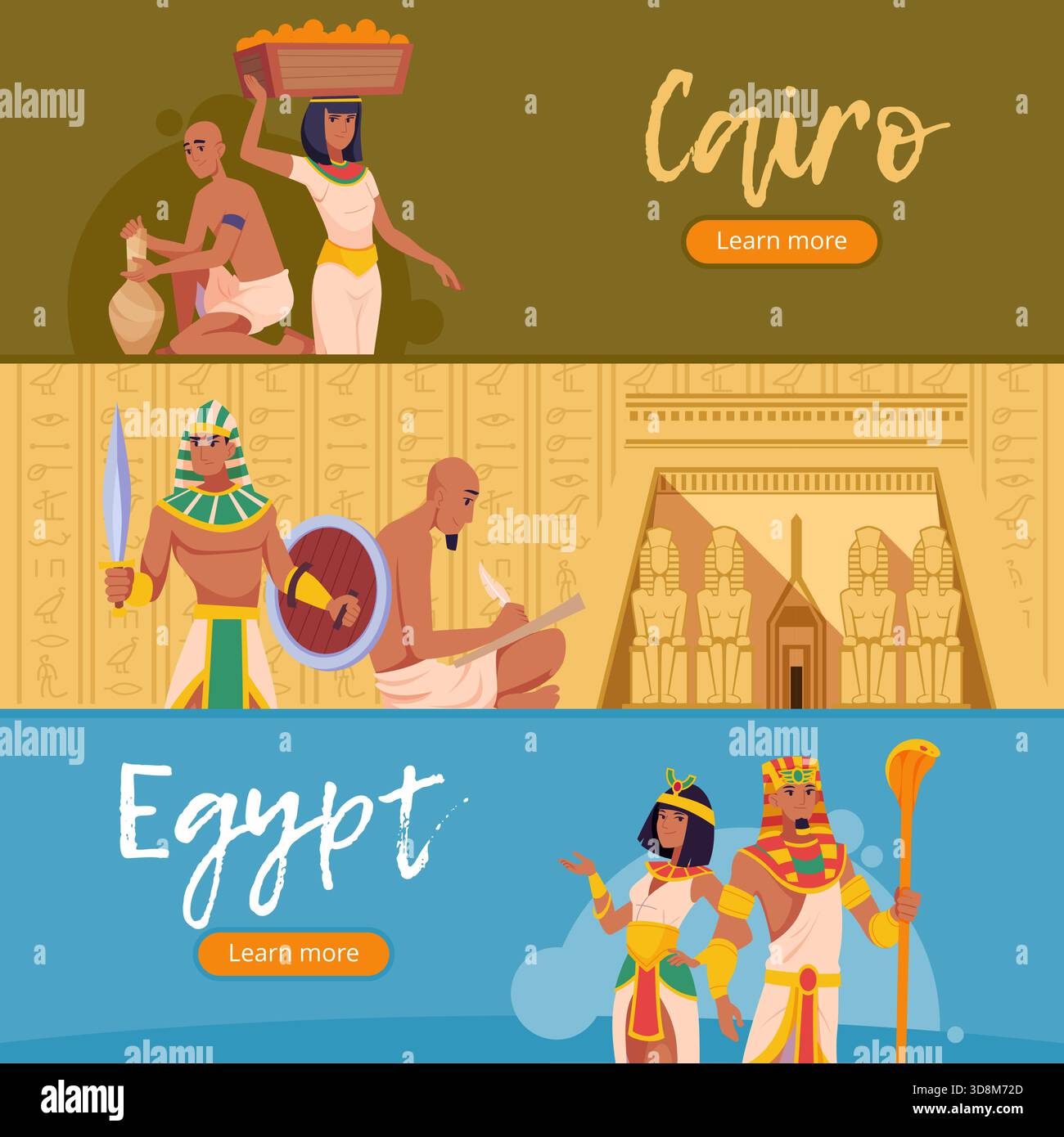 Egypt banners. authentic characters of ancient egypt. vector template ...