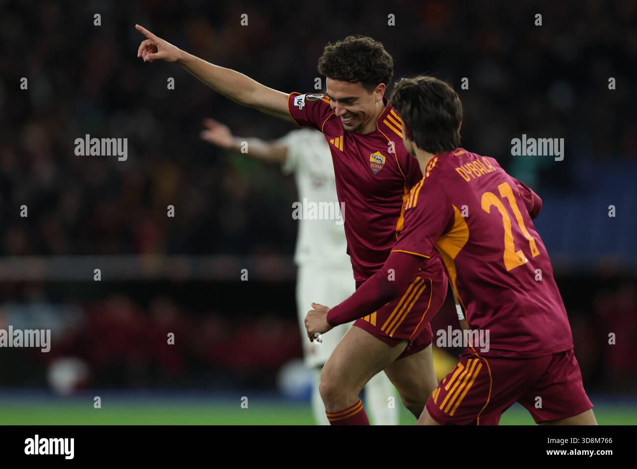 Rome, Italy - November 27, 2025: Neil El Aynaoui of Roma score the goal ...