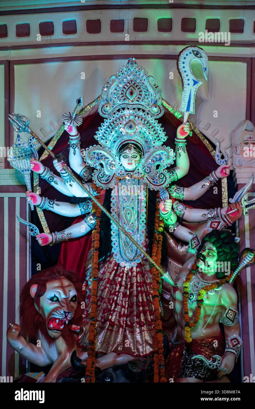 Idol of Goddess Durga in Durga Puja 2025 organized by Sri Sri Raksha ...
