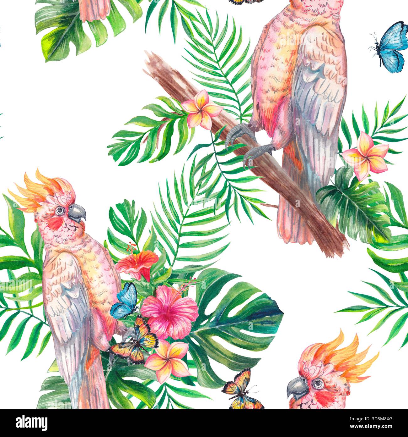 Monstera wallpaper painted Cut Out Stock Images & Pictures - Alamy