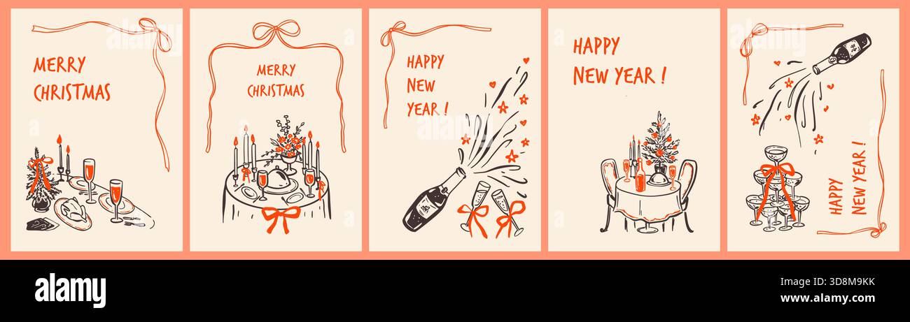 Happy family dinner party Stock Vector Images - Alamy