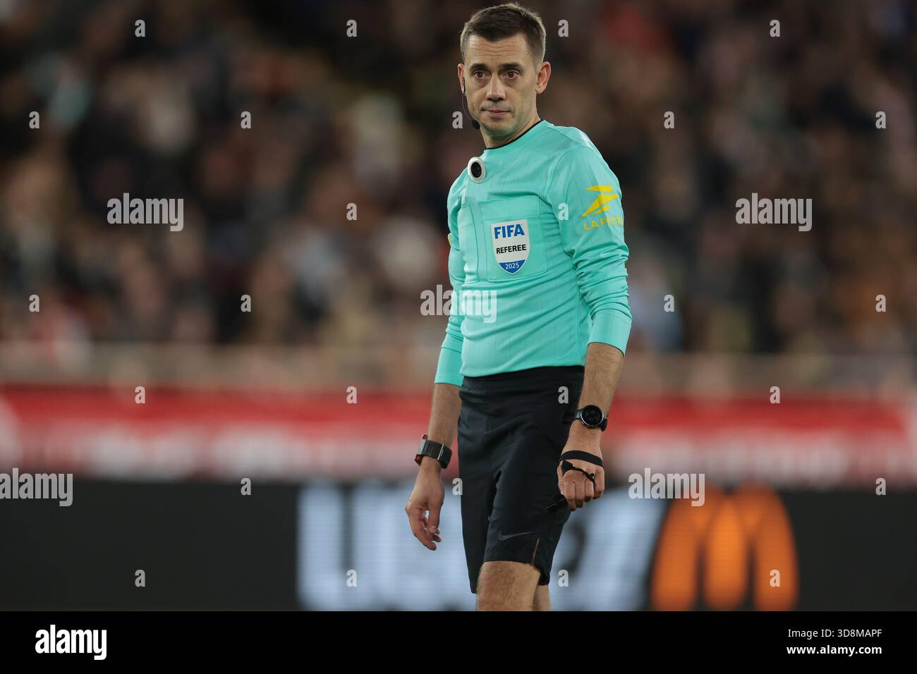 Monaco, Monaco, 29th November 2025. The Referee Clement Turpin looks on ...