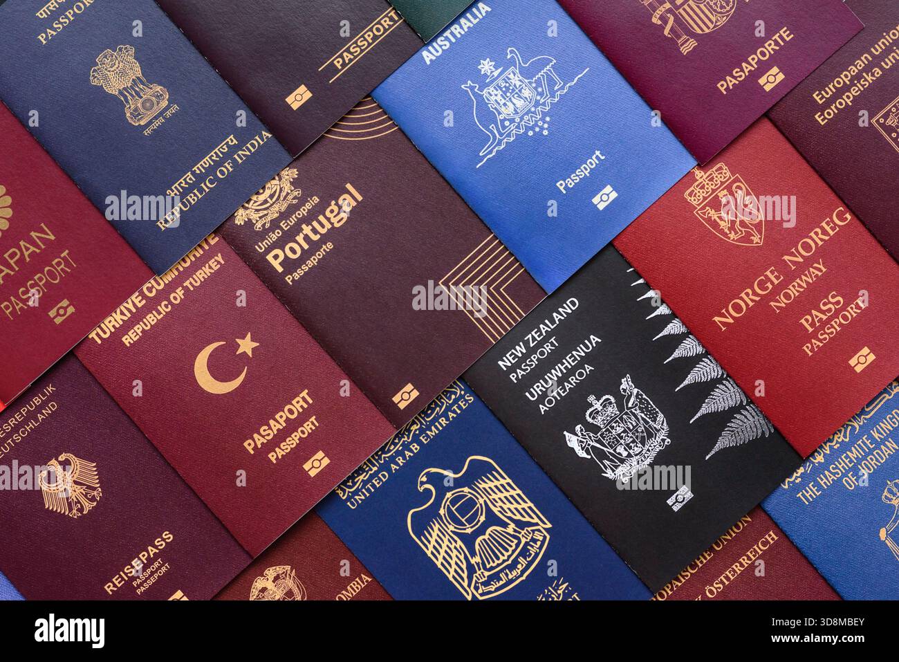 Passports of citizens of different countries of the world, background ...