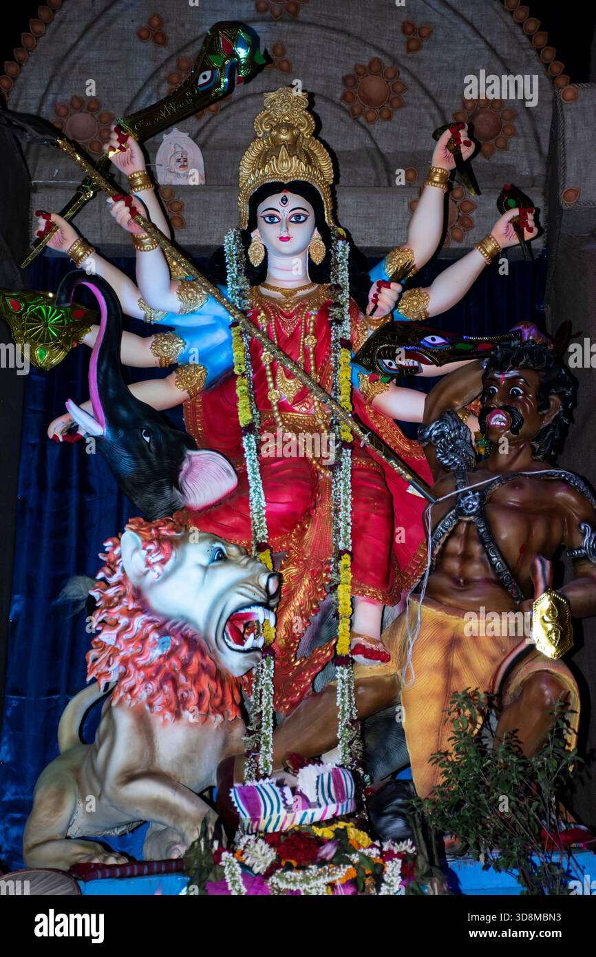 Idol of Goddess Durga in Durga Puja 2025 organized by Sri Sri Shoni ...