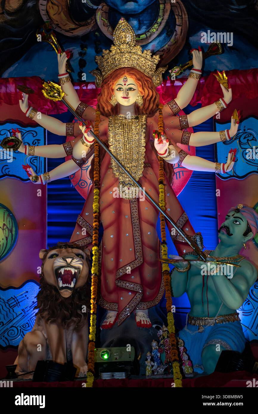 Idol of Goddess Durga in Durga Puja 2025 organized by Sri Sri Gangabari ...