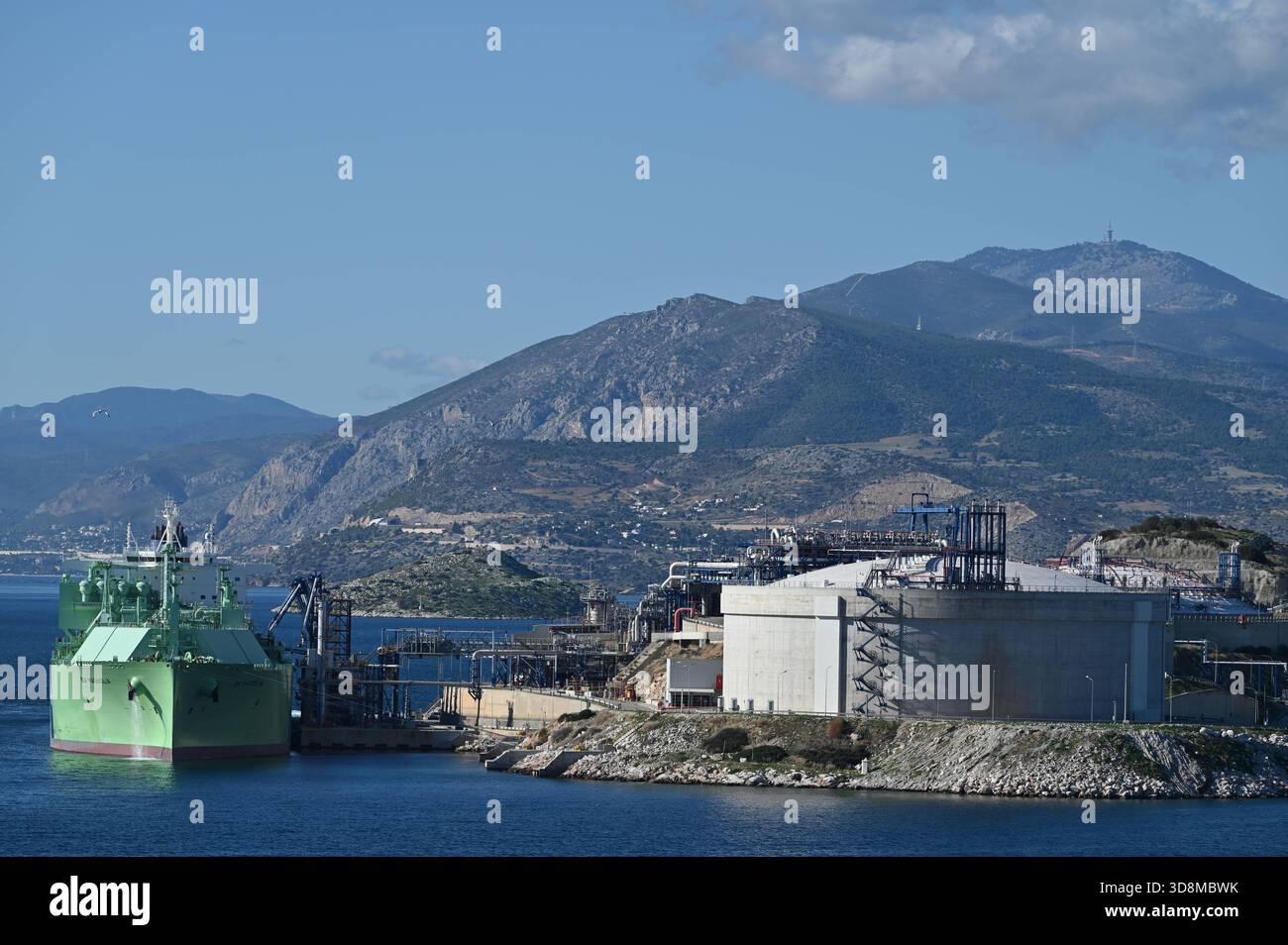 US LNG unloaded at Revithoussa terminal near Athens LNG tanker BW ...