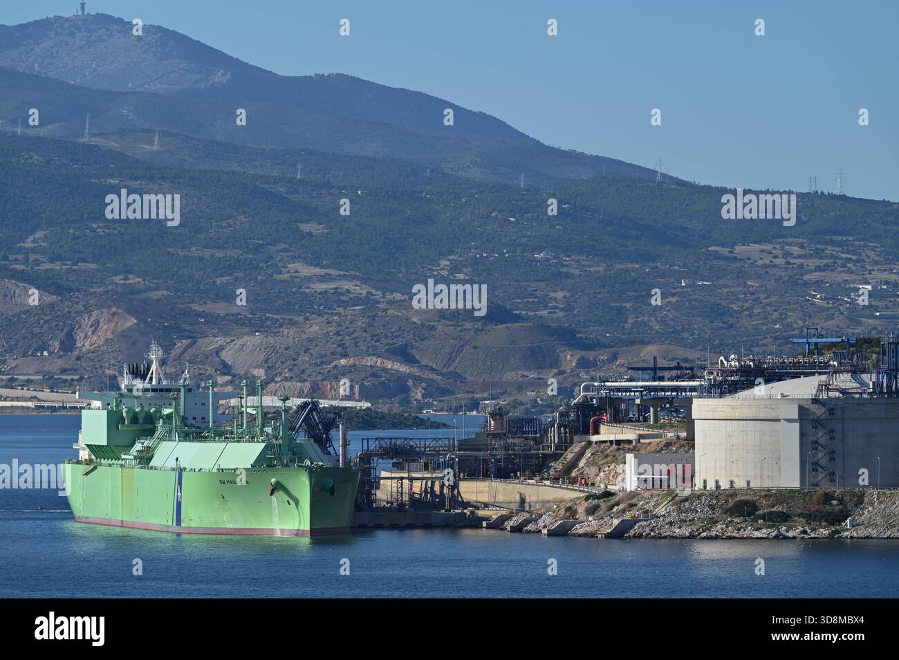 US LNG unloaded at Revithoussa terminal near Athens LNG tanker BW ...