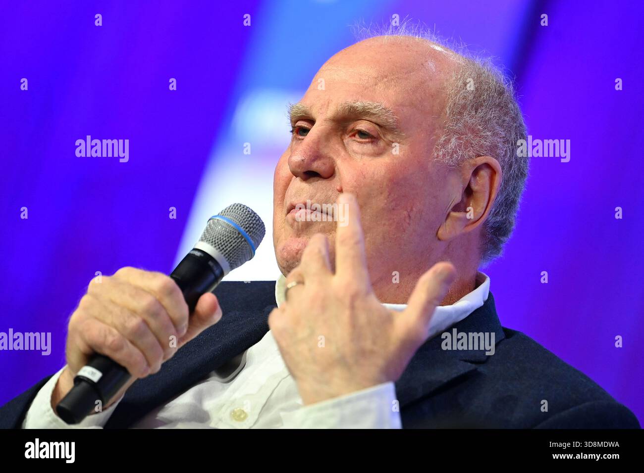 Uli HOENESS (H?ness, Honorary President Bayern Munich), gesture, Single ...