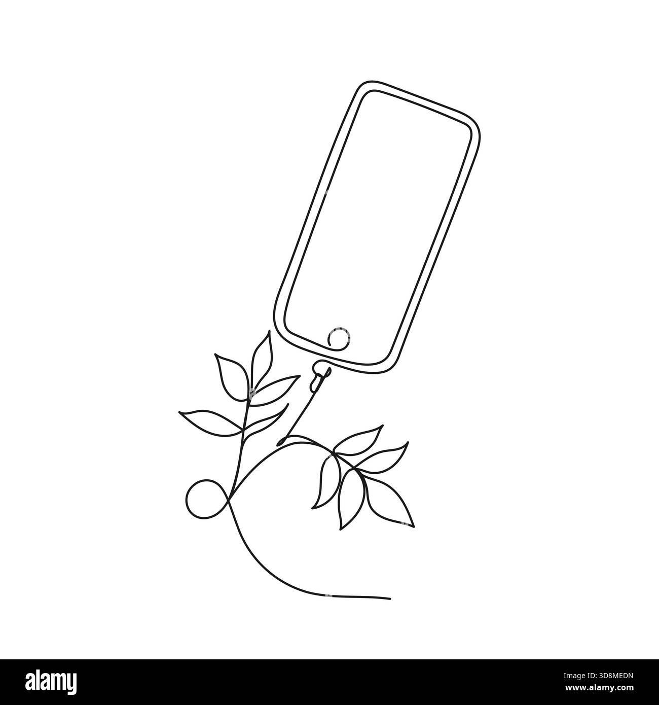 Minimalistic green plant Stock Vector Images - Alamy