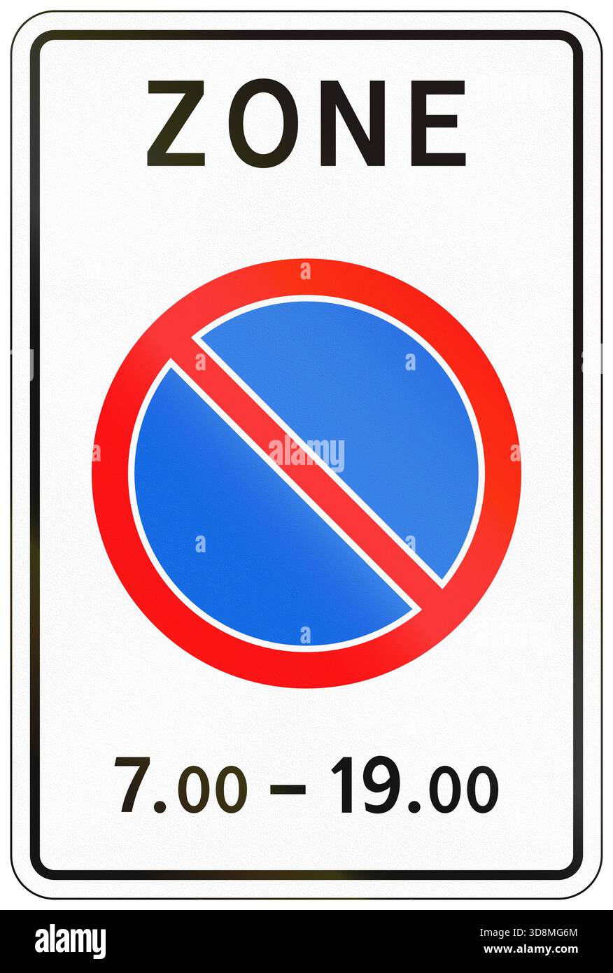 Road sign used in Georgia - No parking from 7 am to 19 pm zone Stock ...