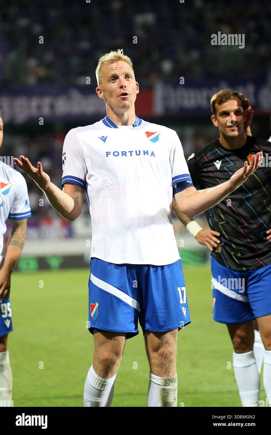 VIENNA, AUSTRIA - AUGUST 14: Happy by Michal Frydrych of FC Banik ...
