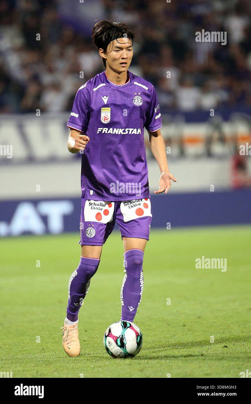 VIENNA, AUSTRIA - AUGUST 14: Kang Hee Lee of Austria Wien have the ball ...