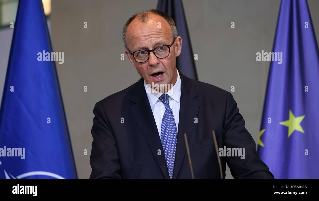 Berlin, Germany, 01th Dez. 2025. Press conference by Federal Chancellor ...