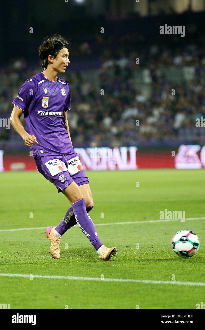 VIENNA, AUSTRIA - AUGUST 14: Kang Hee Lee of Austria Wien have the ball ...