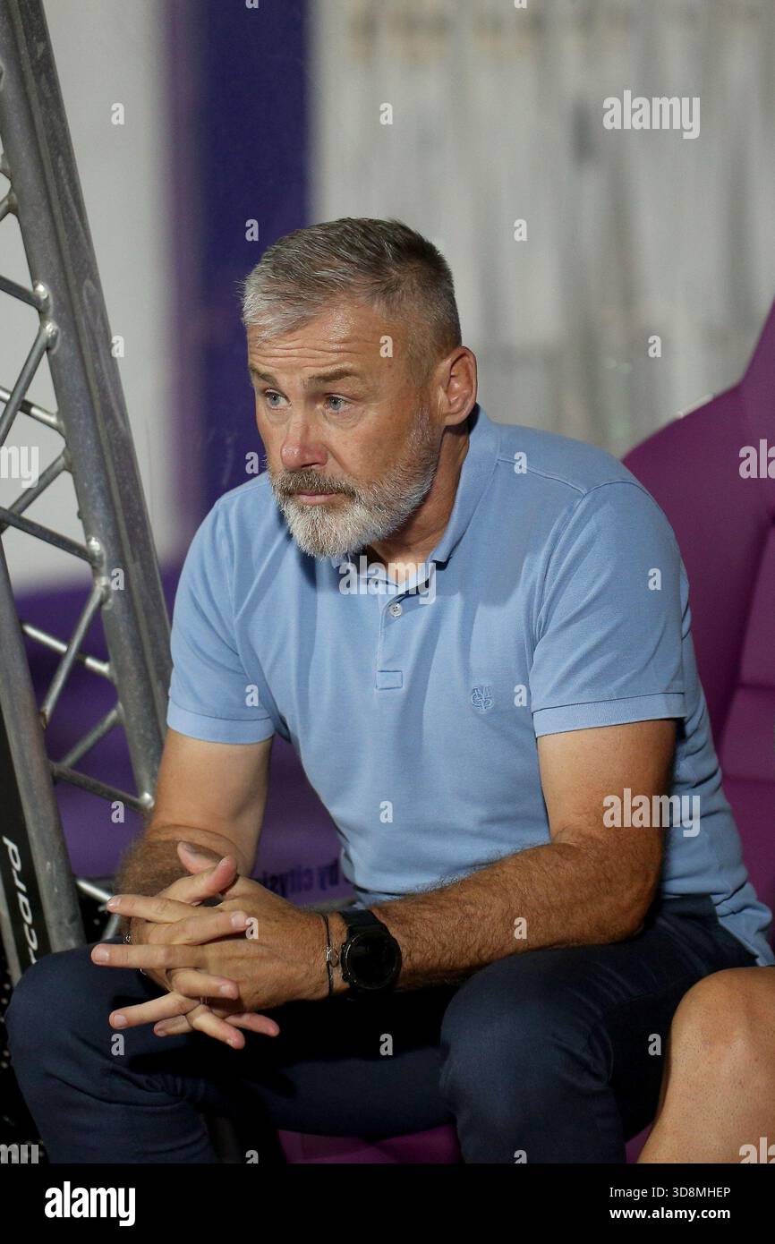 VIENNA, AUSTRIA - AUGUST 14: Head coach Pavel Hapal of FC Banik Ostrava ...