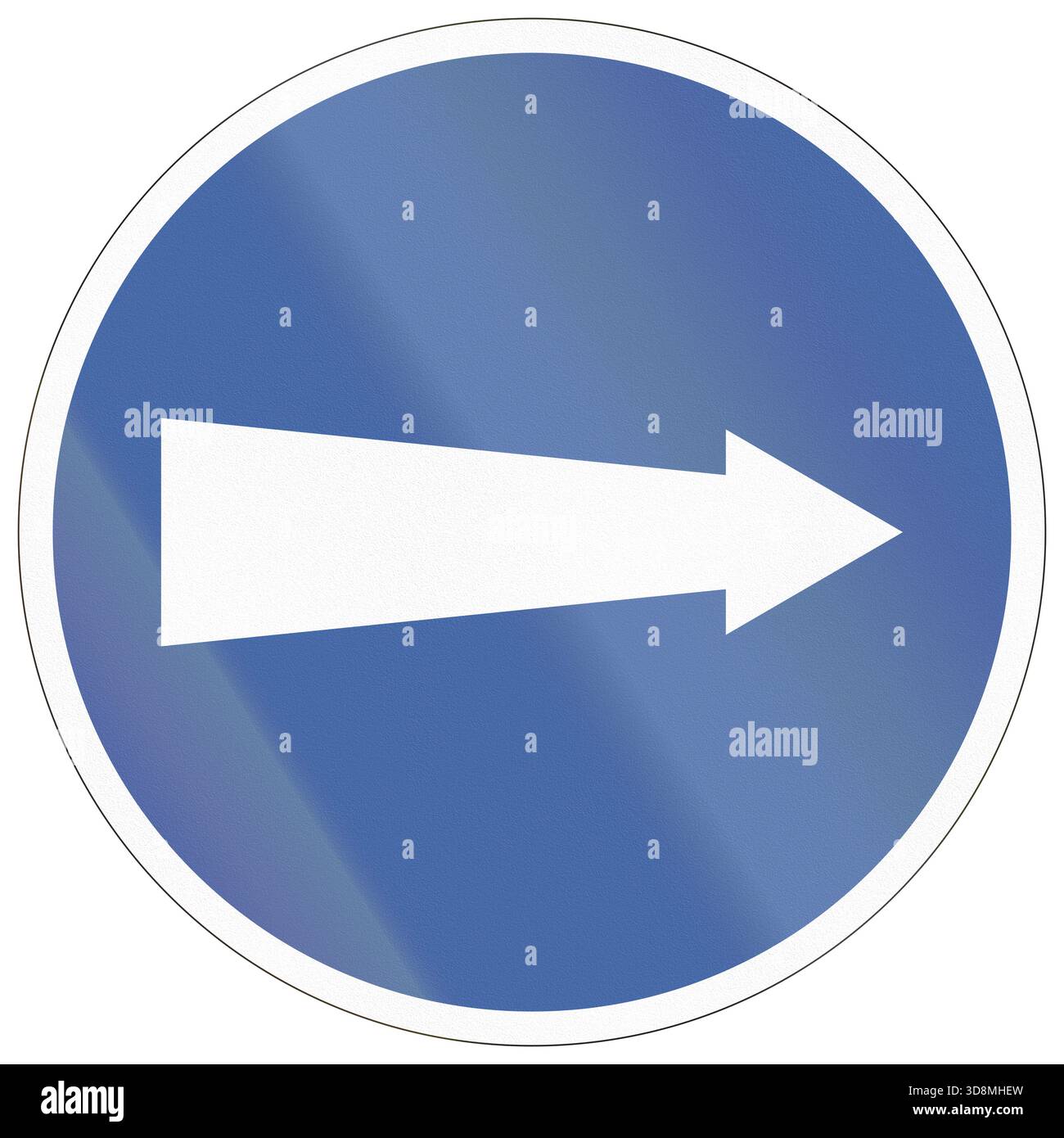 Road sign compulsory turn right hi-res stock photography and images - Alamy