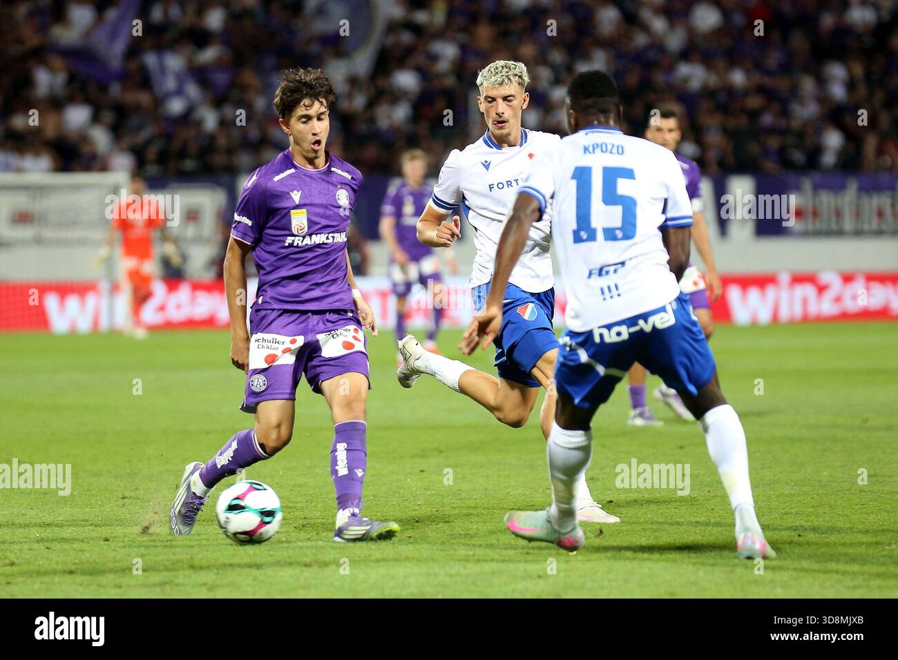 VIENNA, AUSTRIA - AUGUST 14: Sanel Saljic of Austria Wien, Michal ...