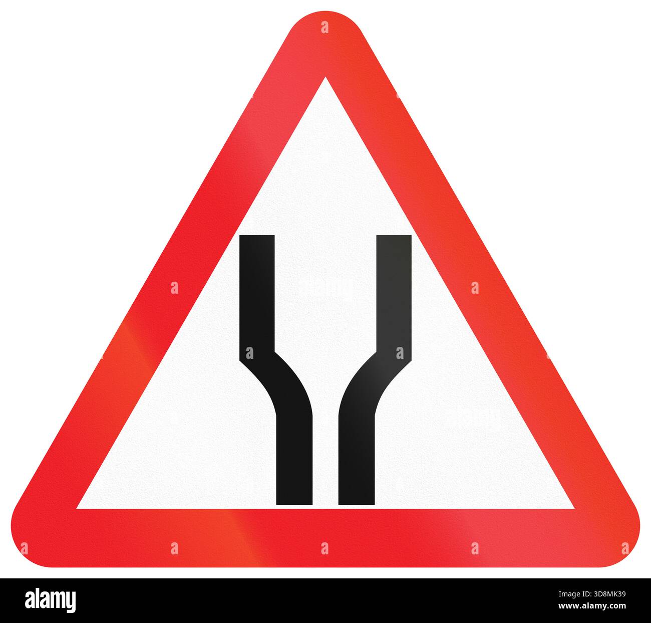 Road sign used in India - Road widens Stock Photo - Alamy
