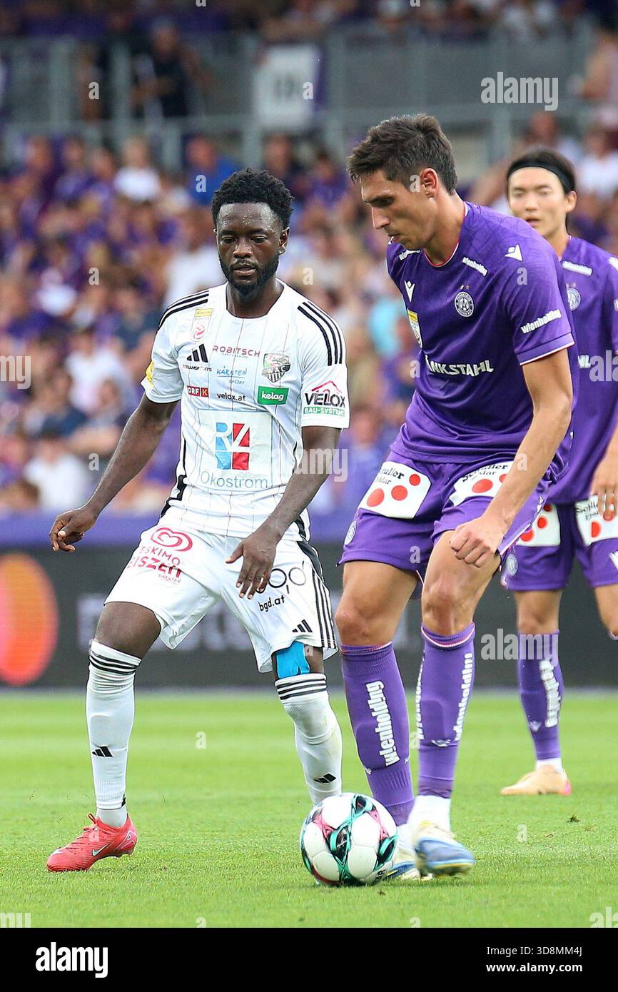 VIENNA, AUSTRIA - AUGUST 10: David Atanga of Wolfsberger AC and Tin ...
