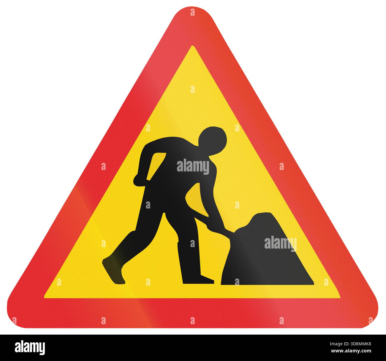 Roadworks warning sign in Cut Out Stock Images & Pictures - Alamy