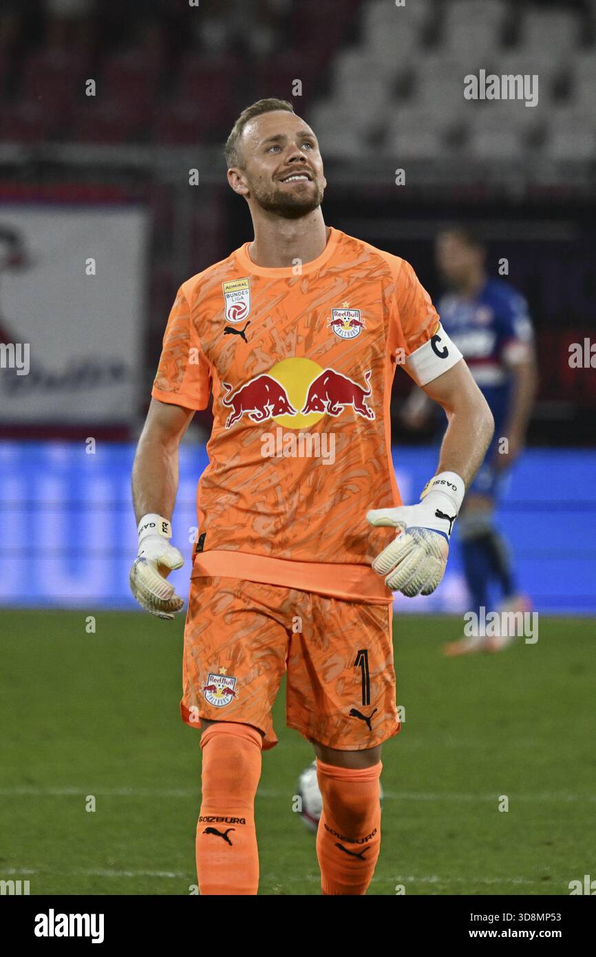 SALZBURG, AUSTRIA - AUGUST 9: Alexander Schlager of Salzburg looks on ...