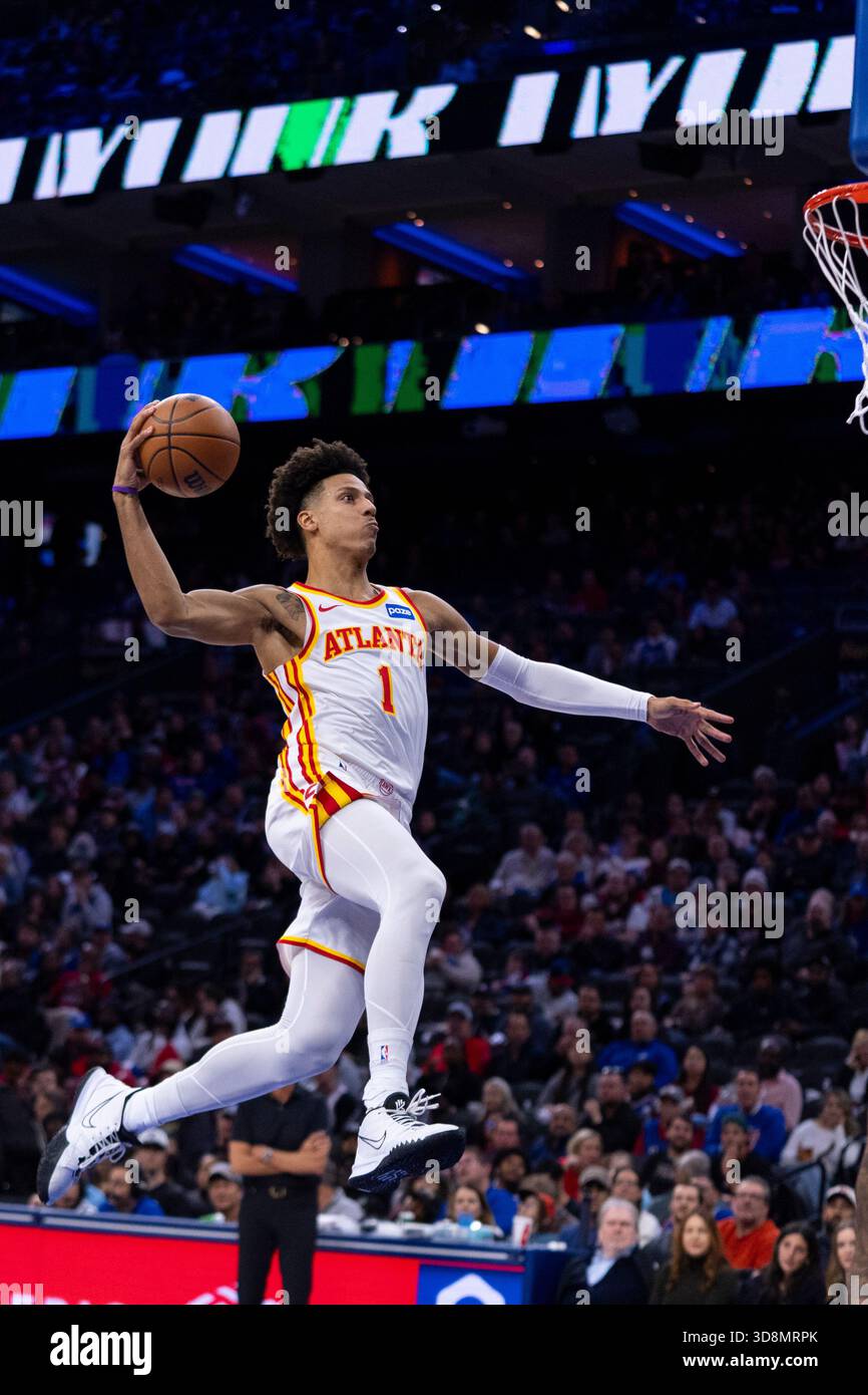 Atlanta Hawks' Jalen Johnson goes up for the dunk during an NBA ...