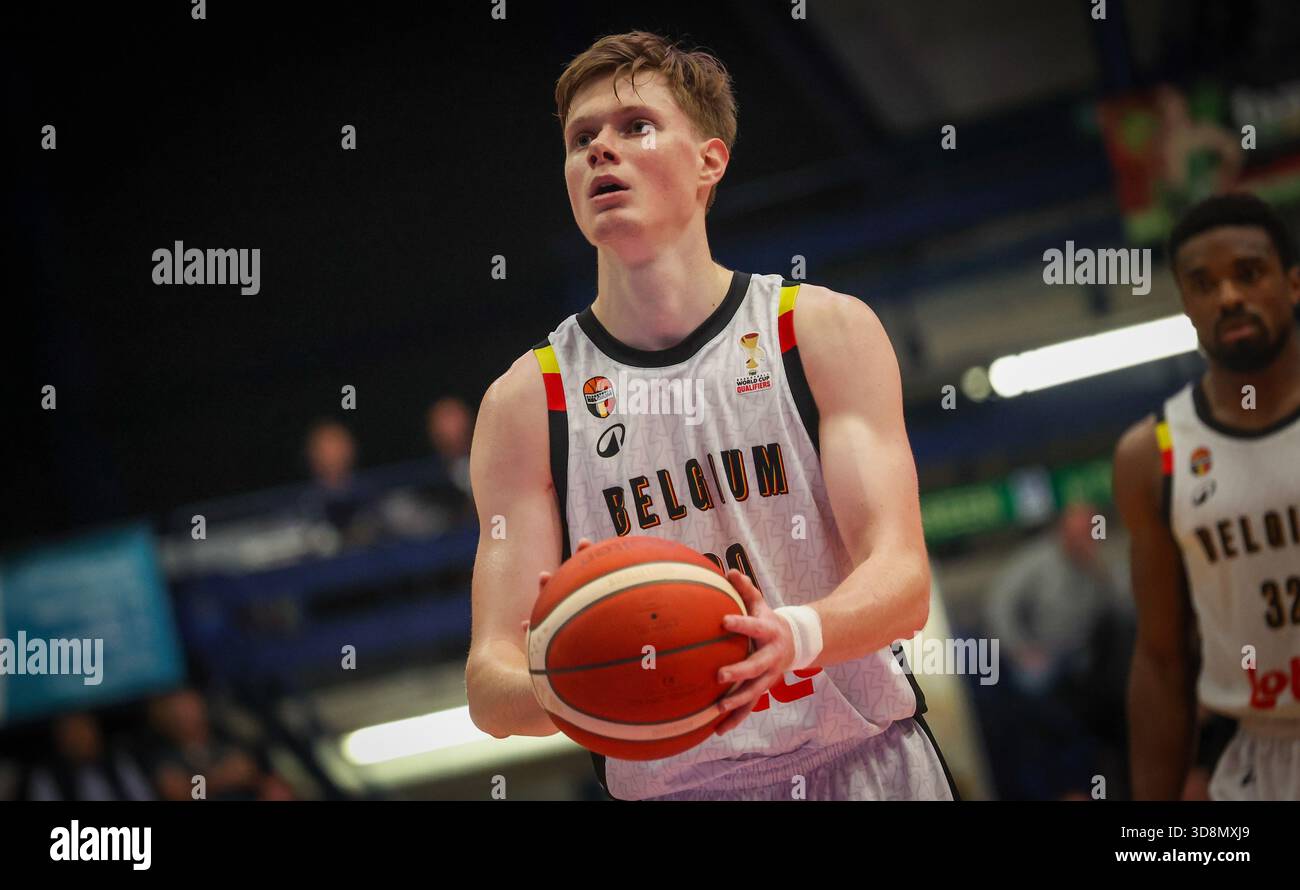 Belgium's Siebe Ledegen pictured during a basketball match between ...