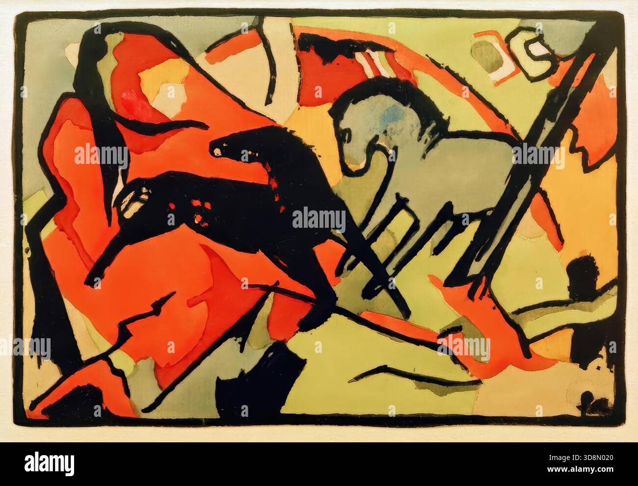 Two blue horses franz marc Stock Vector Images - Alamy
