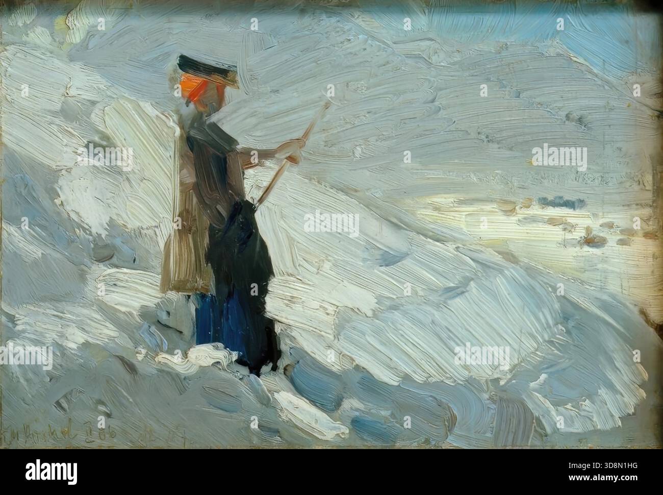 Standing Woman in Winter Landscape, 1906 by Franz Marc Stock Vector ...