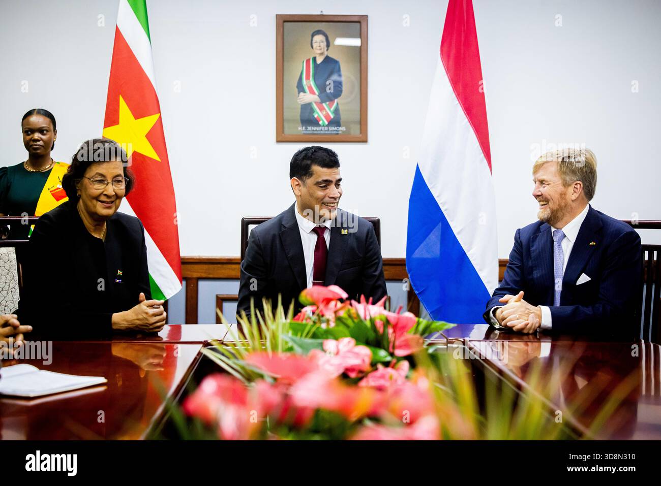 King Willem-Alexander President Jennifer Geerlings-Simons, Glenn ...