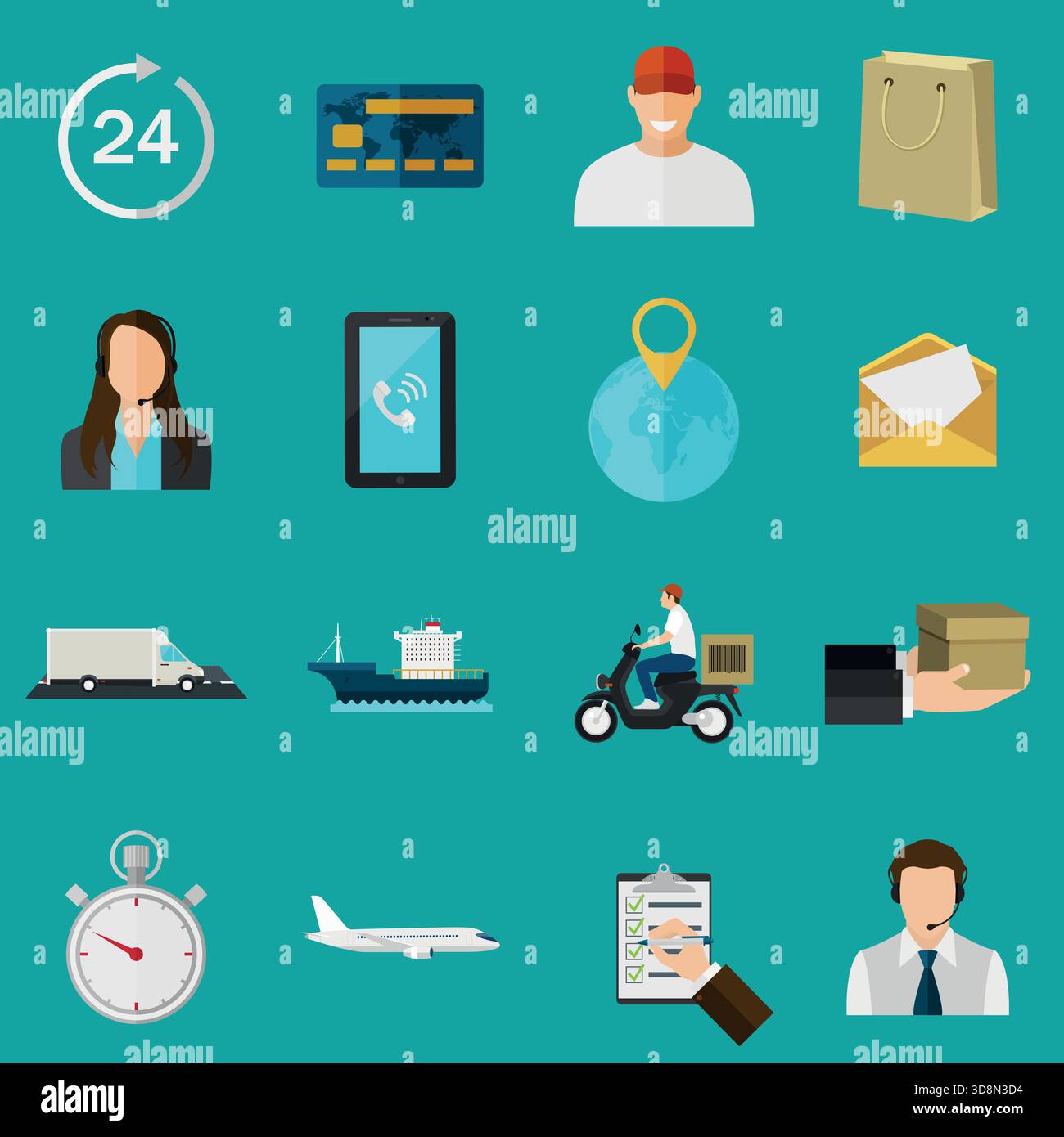 Delivery route icons Stock Vector Images - Alamy