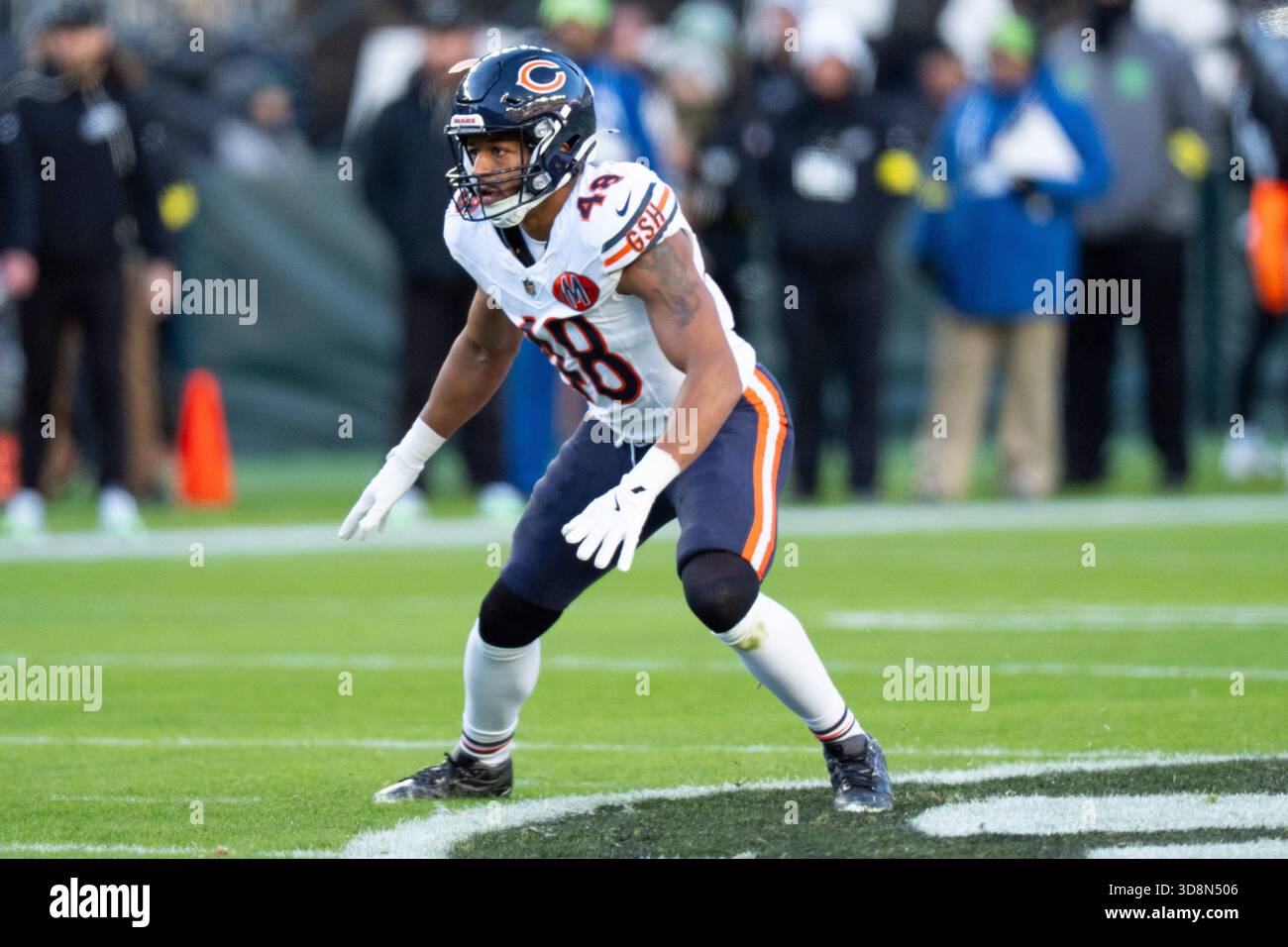 Chicago Bears linebacker D'Marco Jackson in action during an NFL ...