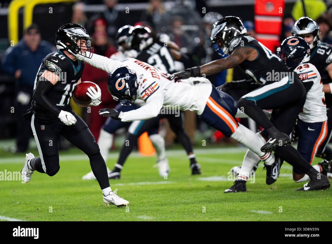 Philadelphia Eagles wide receiver Britain Covey returns the kick off ...