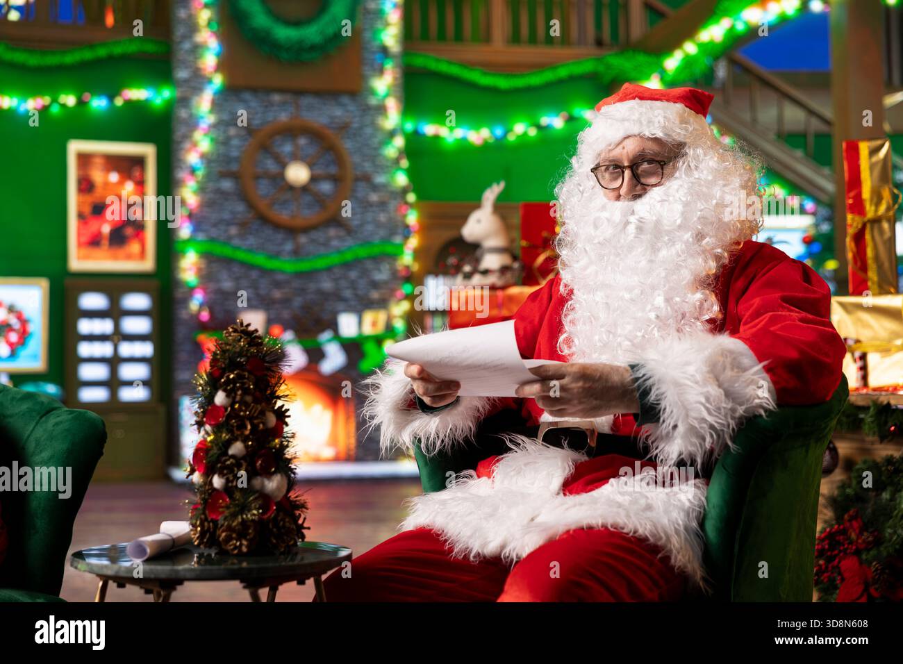 Senescent man playing santa claus hi-res stock photography and images ...
