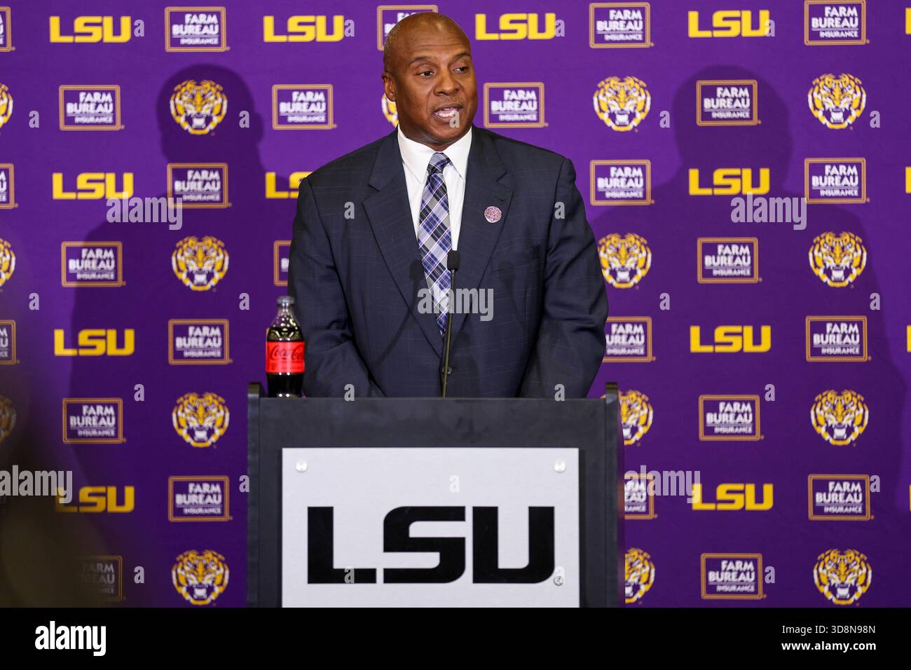 December 1, 2025: LSU Athletics Director Verge Ausberry speaks as new ...