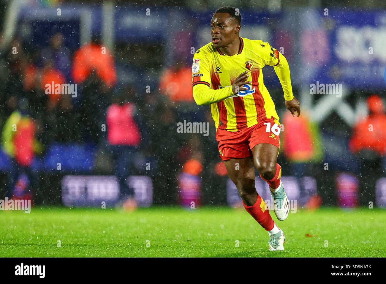 16, Marc Bola of Watford FC races forward during the Sky Bet ...