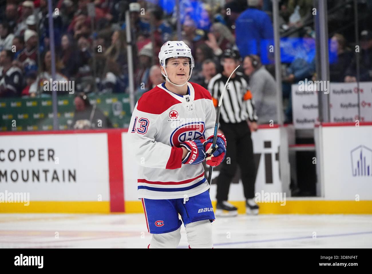 MontrÈal Canadiens right wing Cole Caufield (13) in the first period of ...