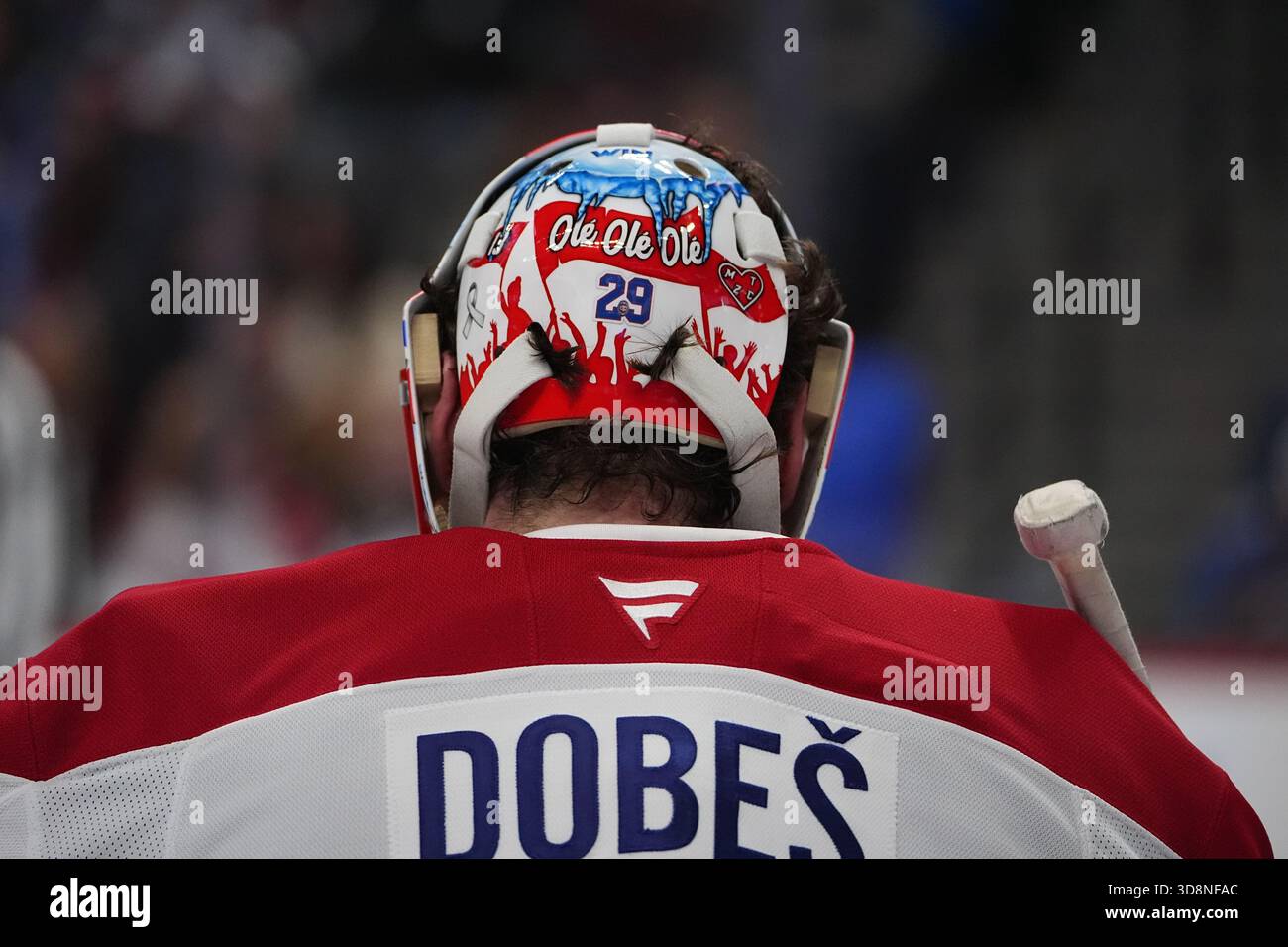 MontrÈeal Canadiens goaltender Jakub Dobes (75) in the third period of ...